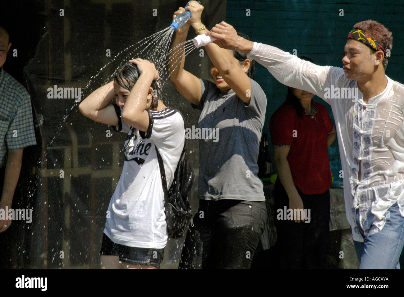 Water throwing Songkran festival Bangkok Thailand Stock Photo - Alamy