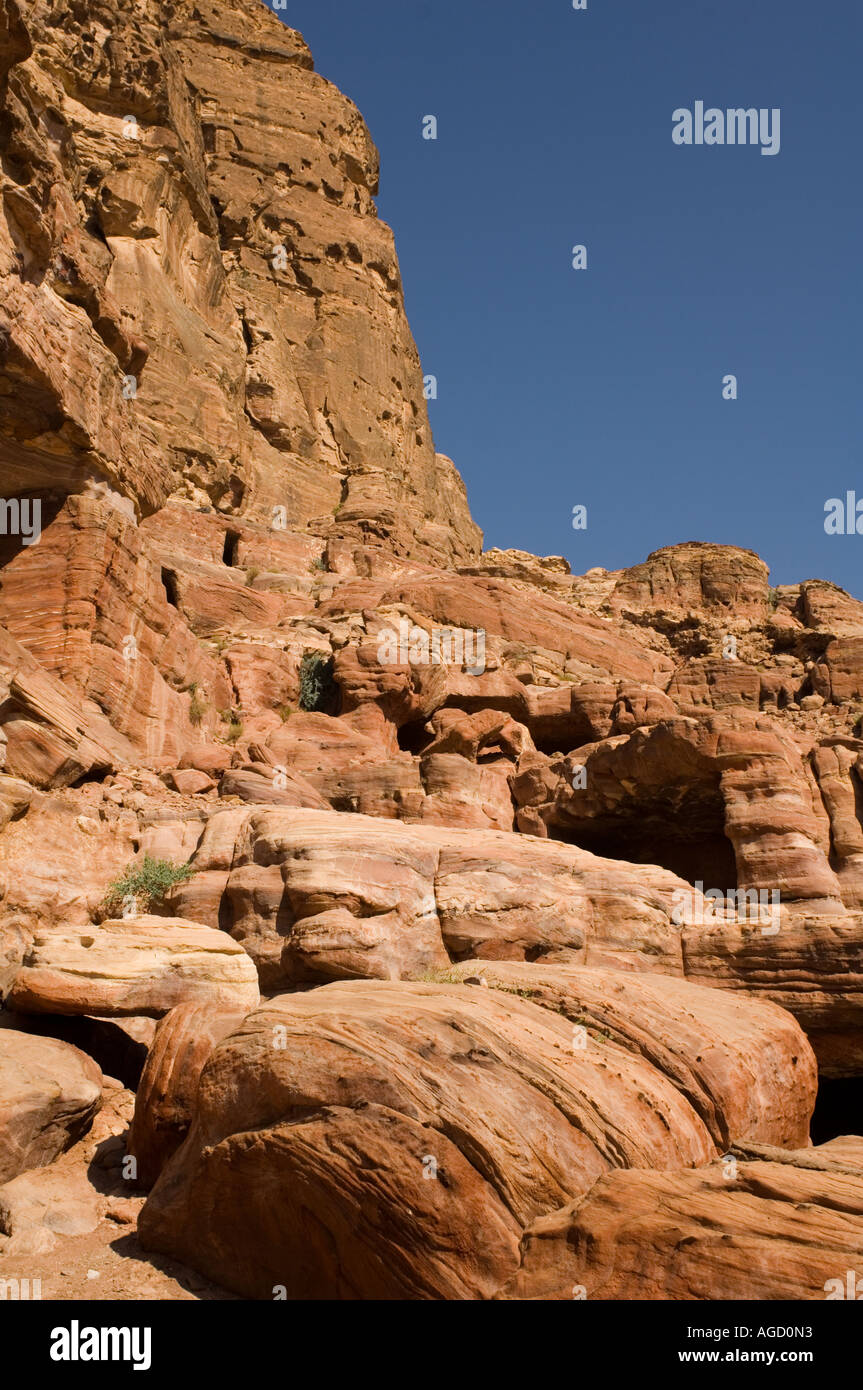 Rock formations at Petra, Jordan Stock Photo - Alamy