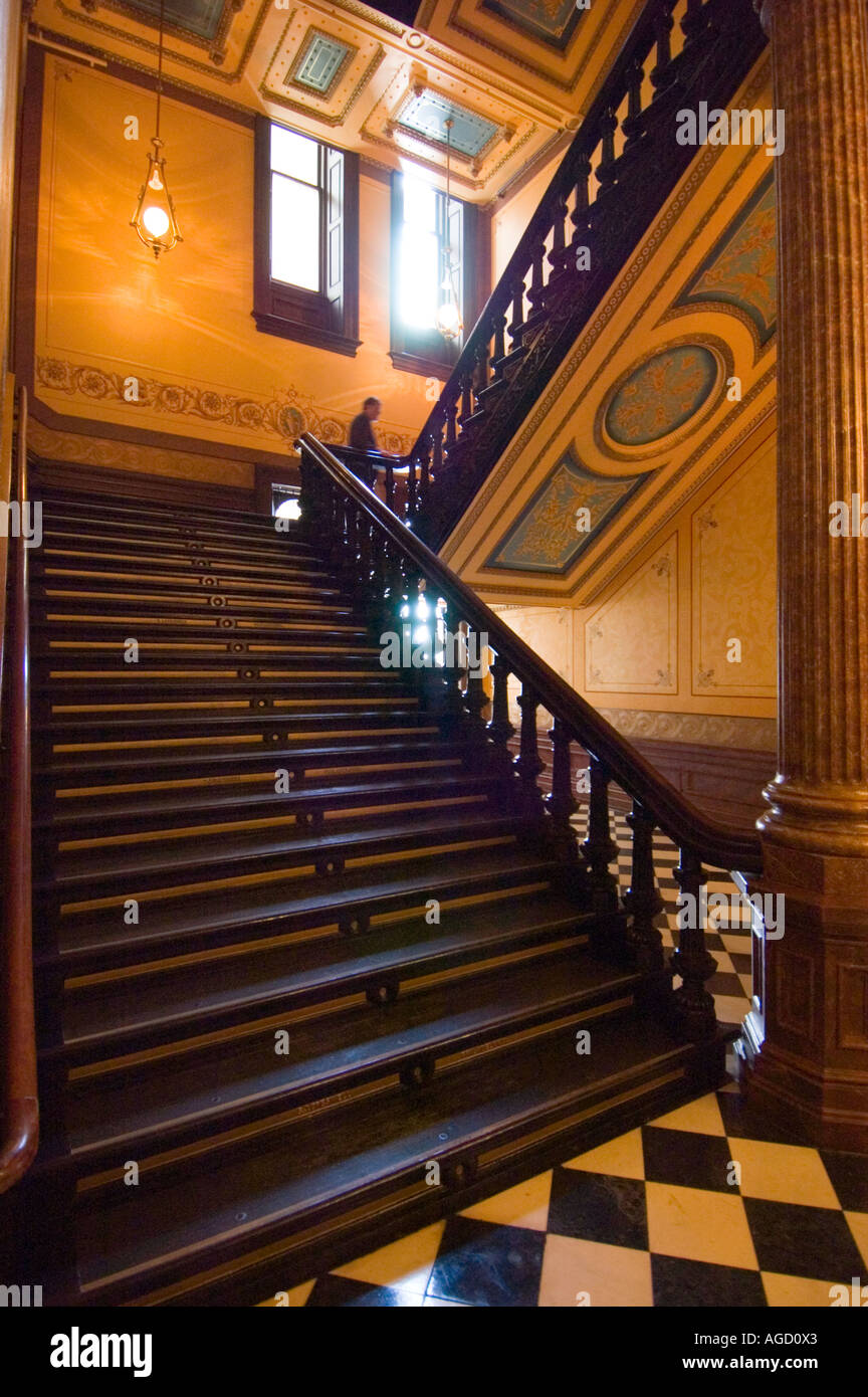 One of the stairwells inside the Michigan State Capitol building Stock ...