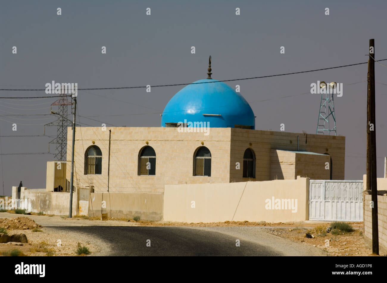Blue domed Mosque in Northern Jordan Stock Photo - Alamy