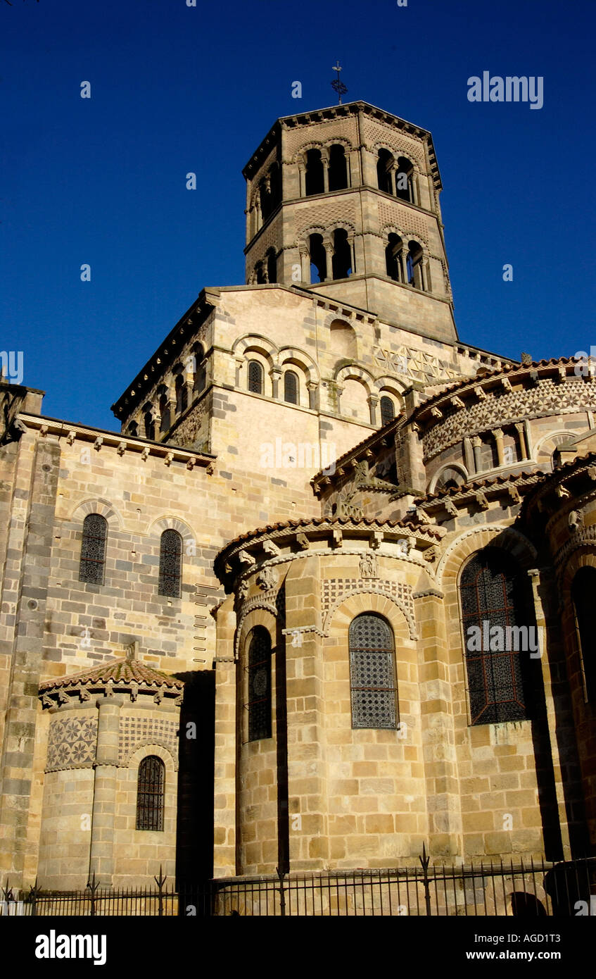 Exterior of the roman church of Saint-Austremoine d'Issoire, Issoire ...