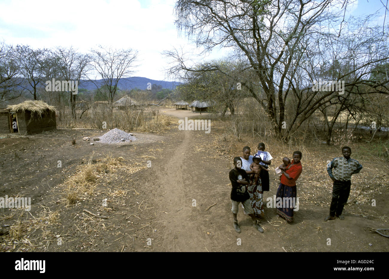 Zambia village huts hi-res stock photography and images - Alamy