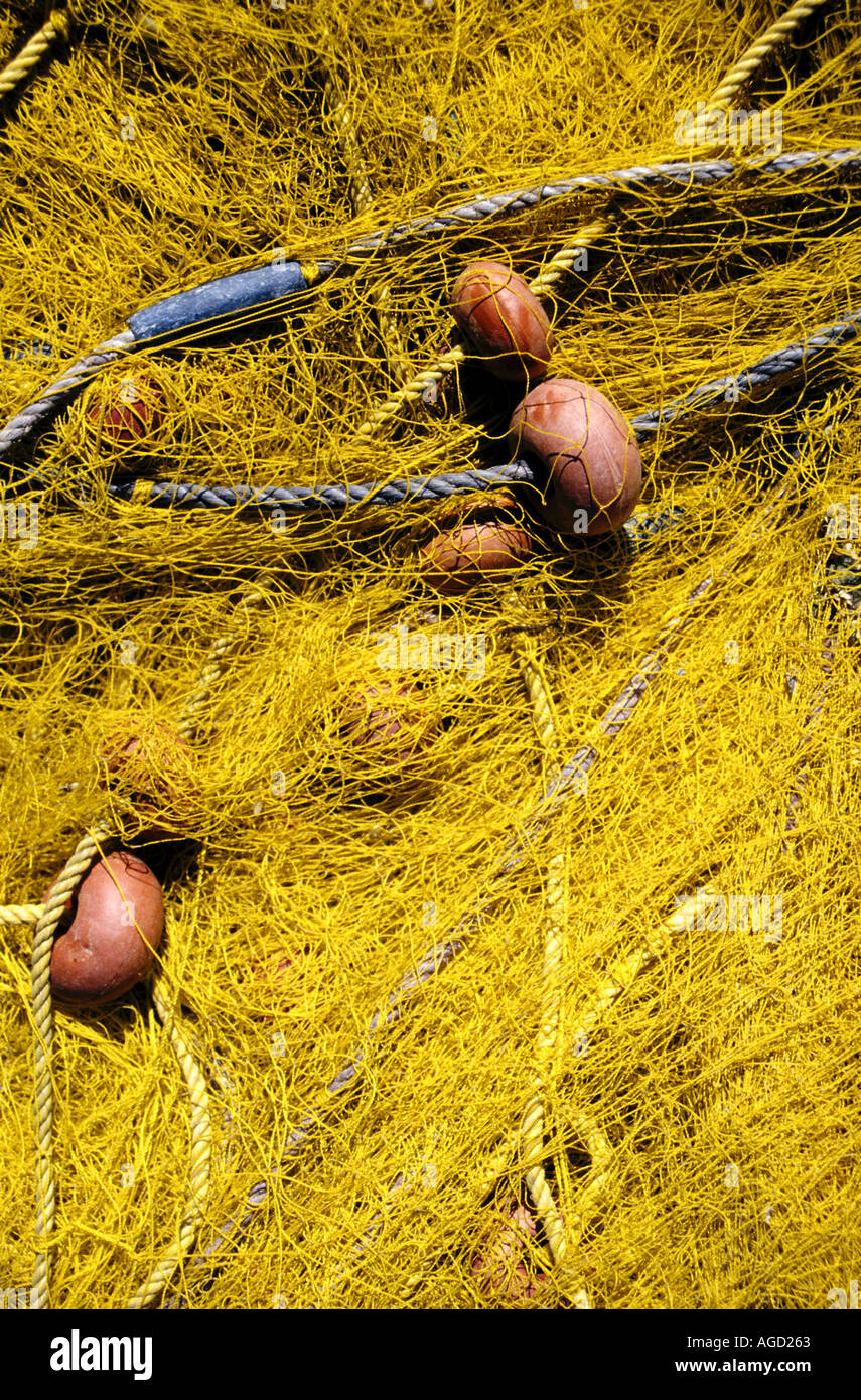 Fishing nets Iraklion harbour Crete Stock Photo - Alamy