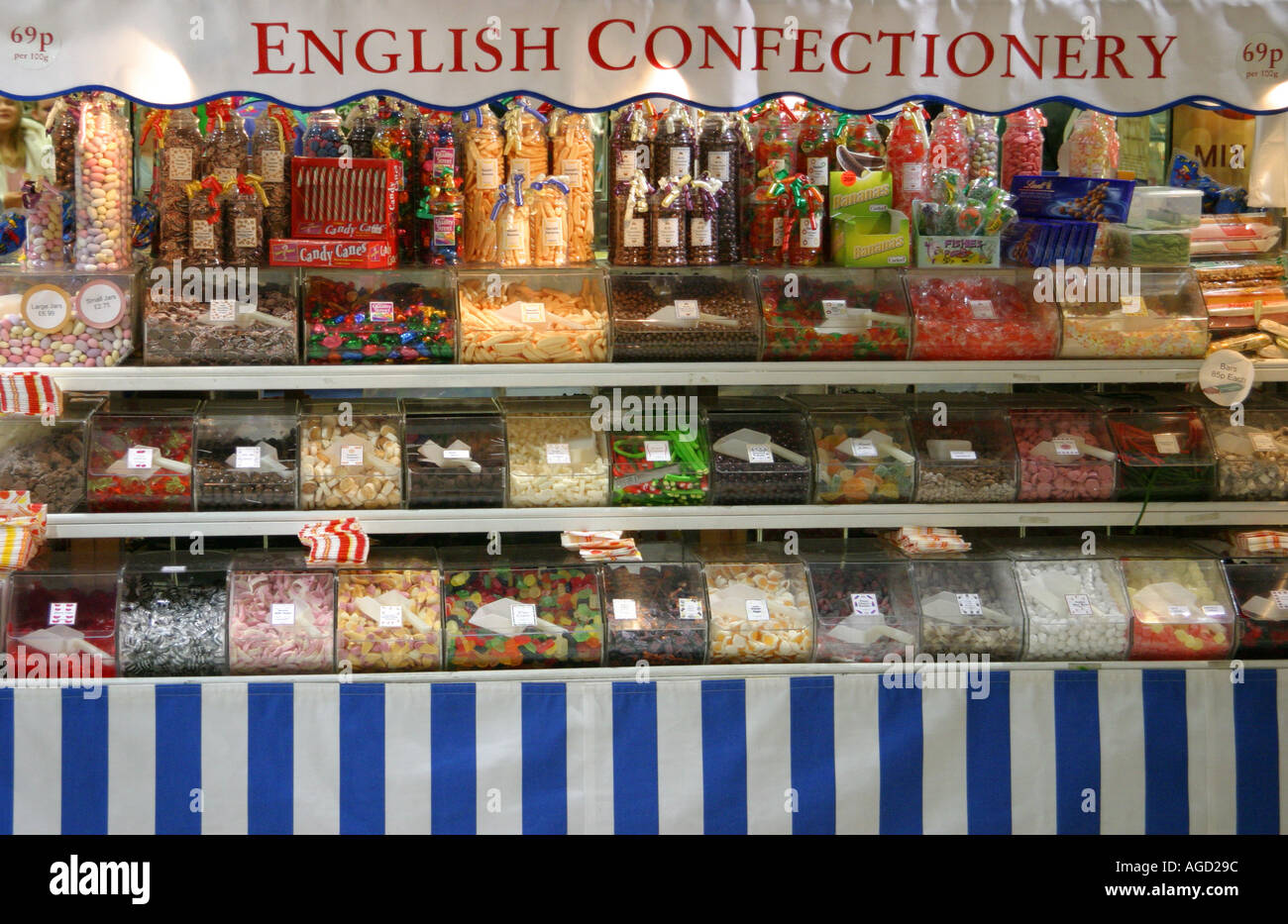 english confectionary stall Stock Photo - Alamy