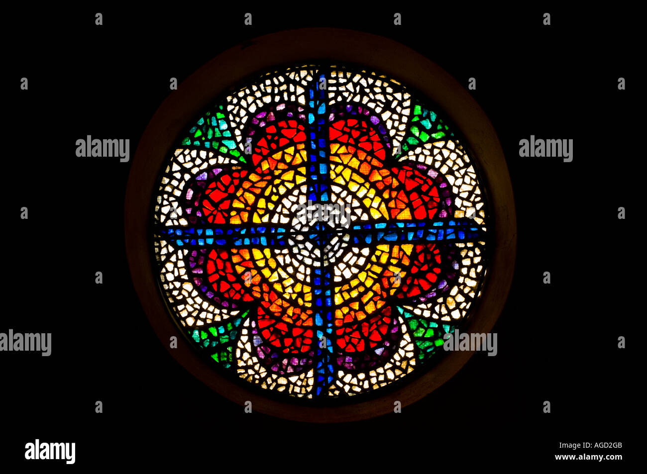 Detail of stained glass window from the church at Mount Nebo, Jordan ...