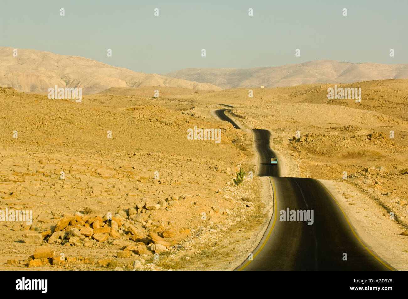 Desert road to Madaba in Jordan Stock Photo - Alamy