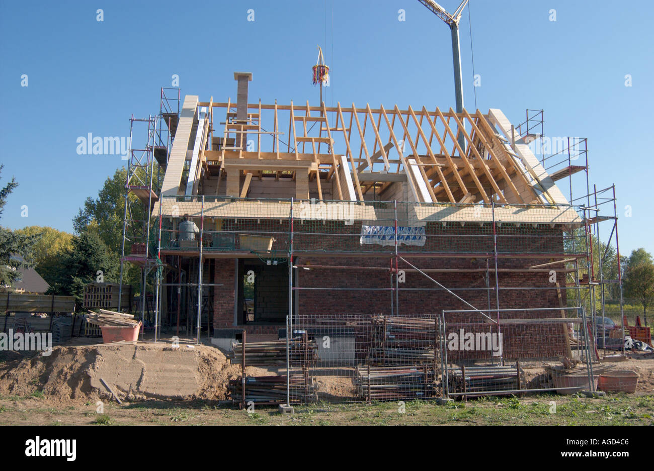 building site of a single detached house in Germany Stock Photo - Alamy