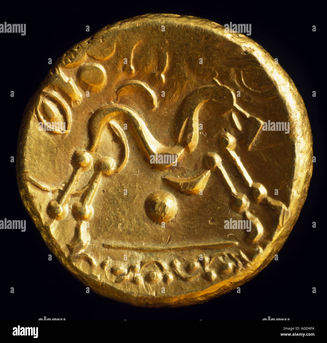 Celtic gold stater type E obverse Stock Photo - Alamy