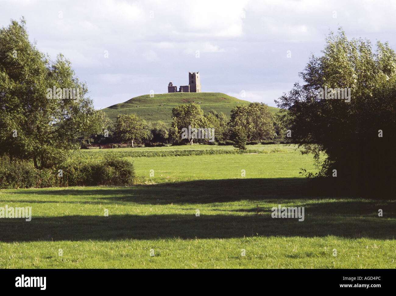The remains of a medieval castle church on Burrow Mump Burrow Bridge ...