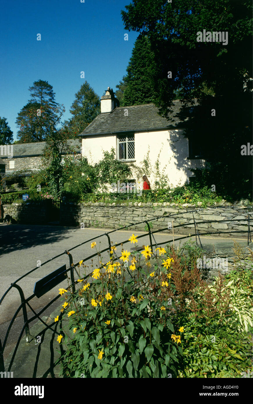 Grasmere Flower bed in bloom in the foreground of Wordsworth s Dove ...