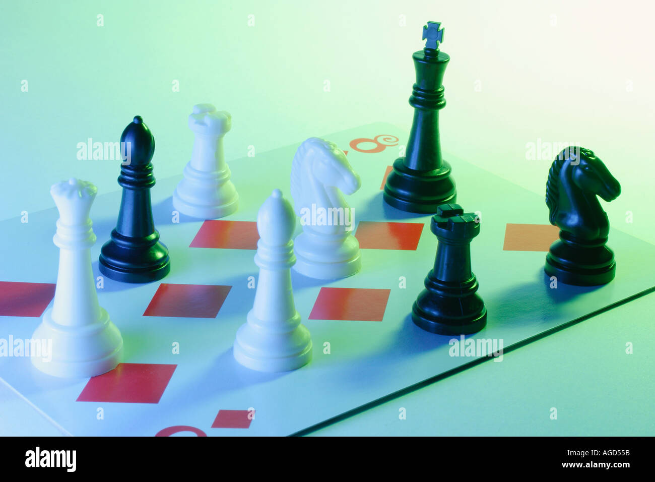 Chess Pieces on Playing Card Stock Photo - Alamy