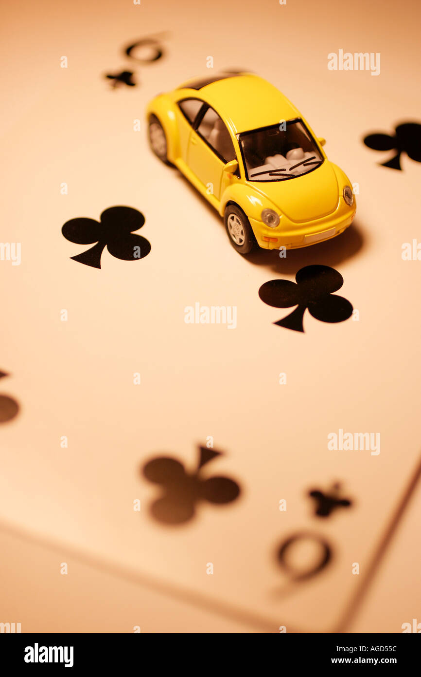 Toy Car on Playing Card Stock Photo - Alamy