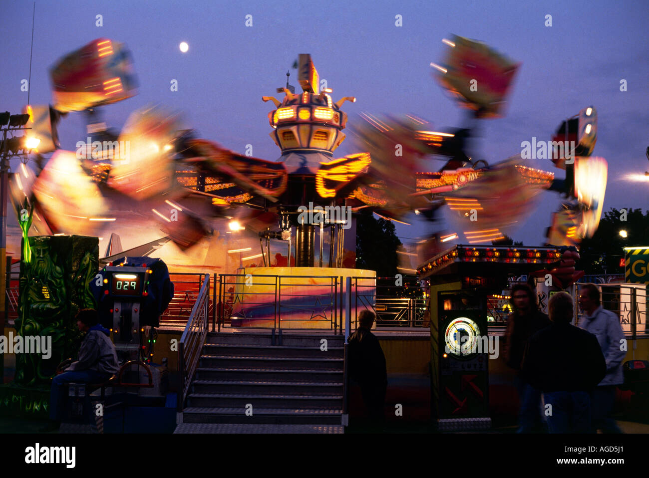 Fairground night prater vienna hi-res stock photography and images - Alamy