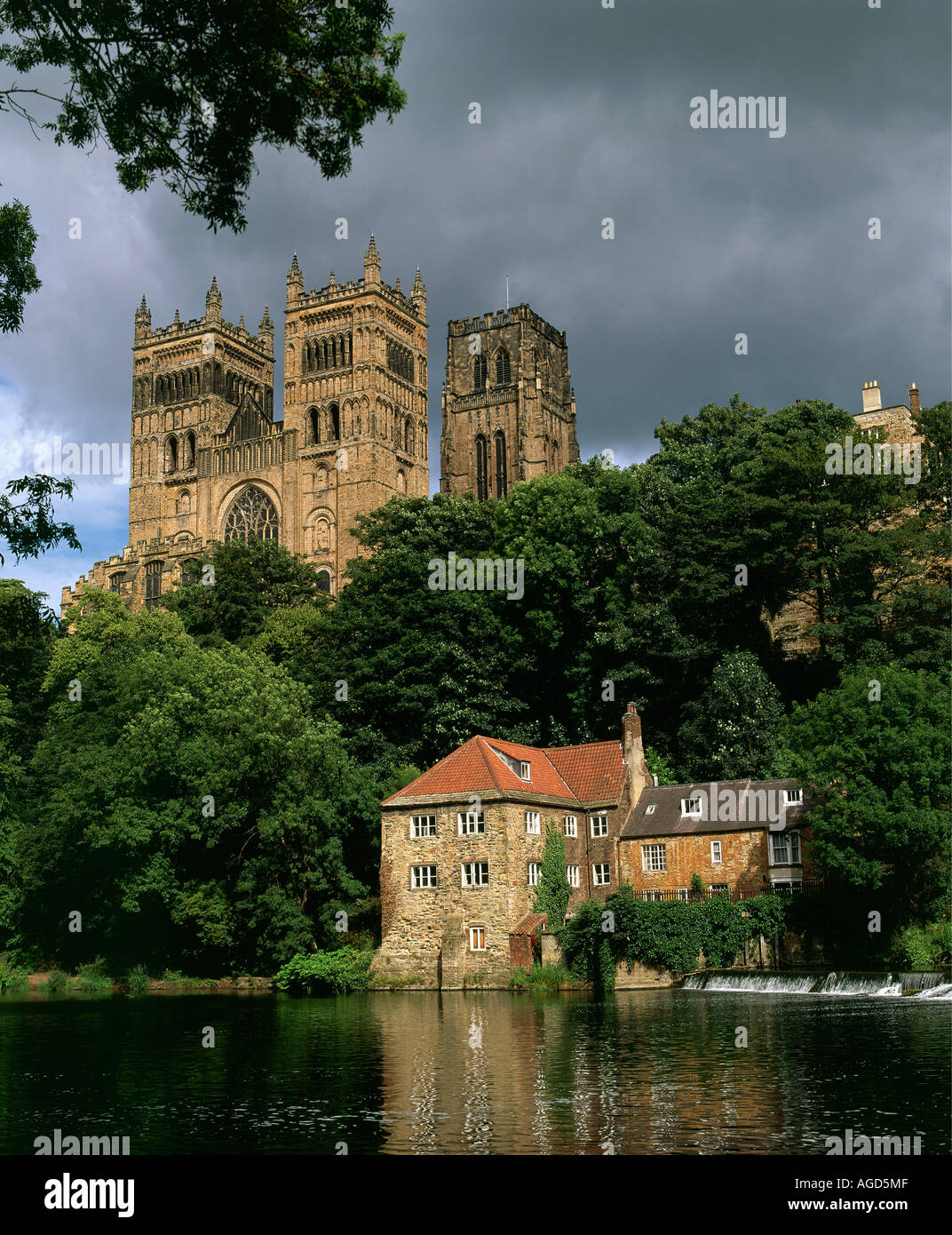 Pinnacled west towers and central crossing tower of Durham s Norman ...
