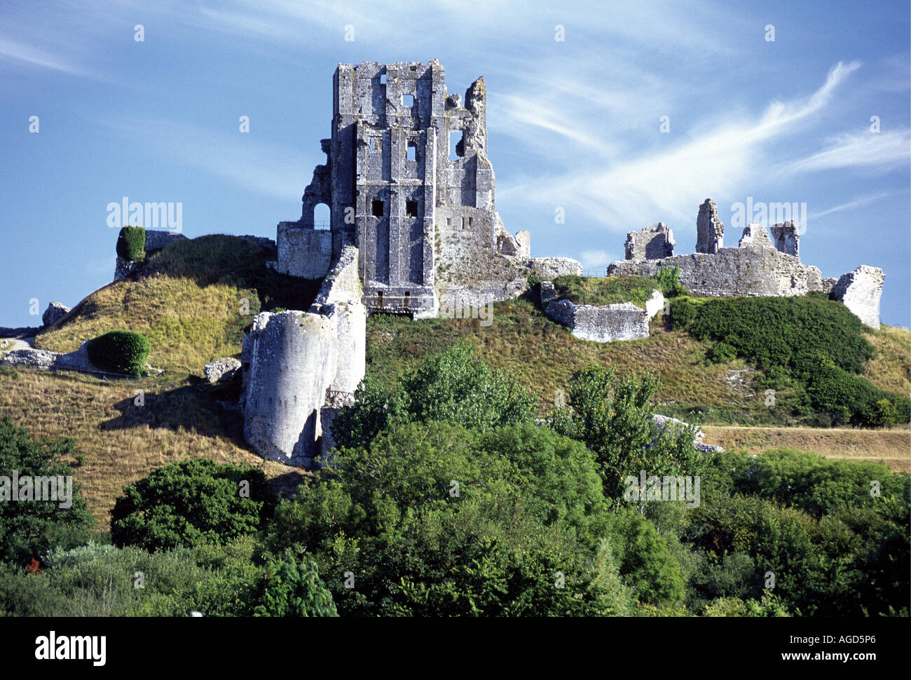 View of Corfe Castle Stock Photo - Alamy