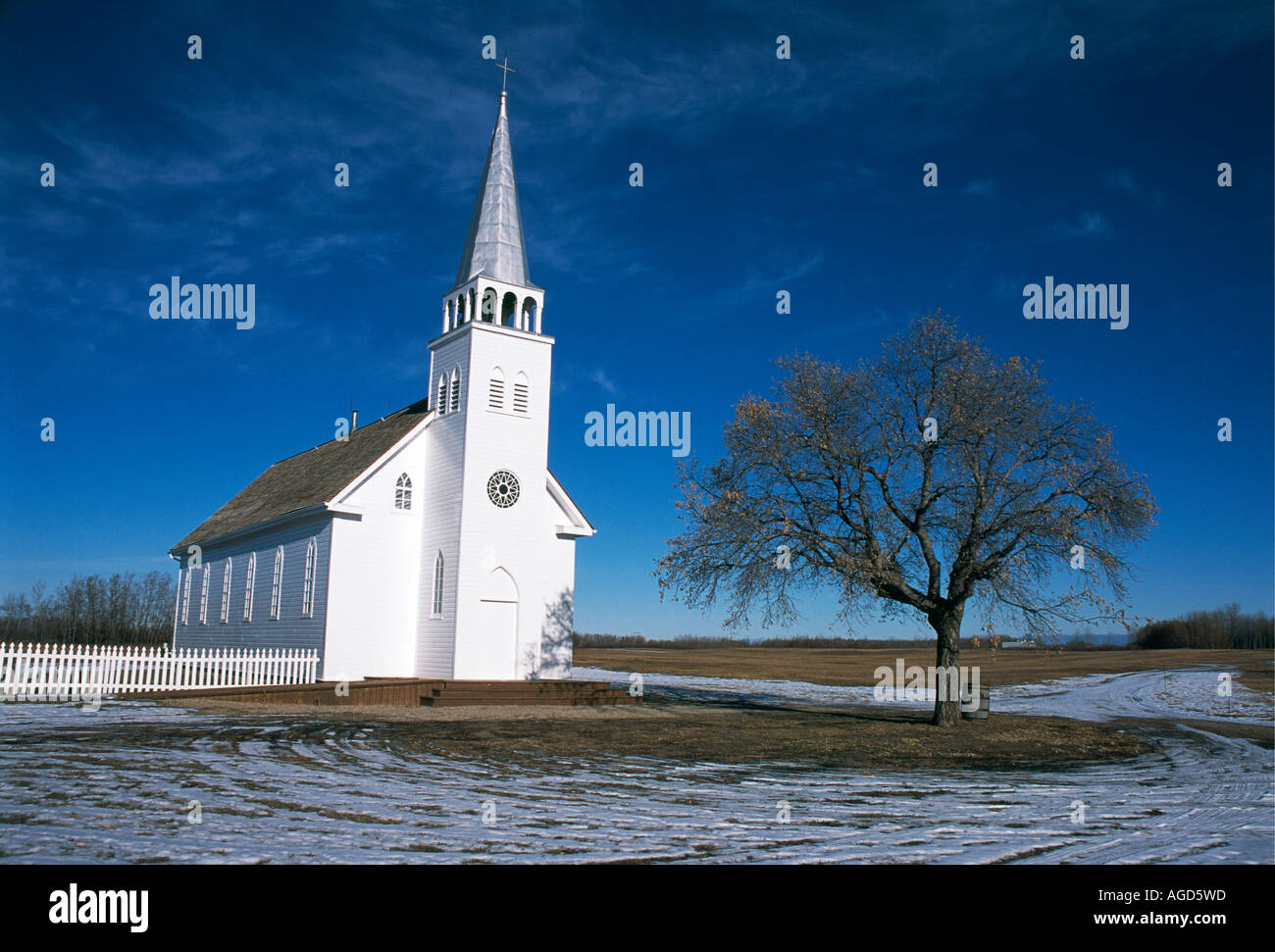 Church at the Metis cemetery Batoche national historic site Stock Photo ...