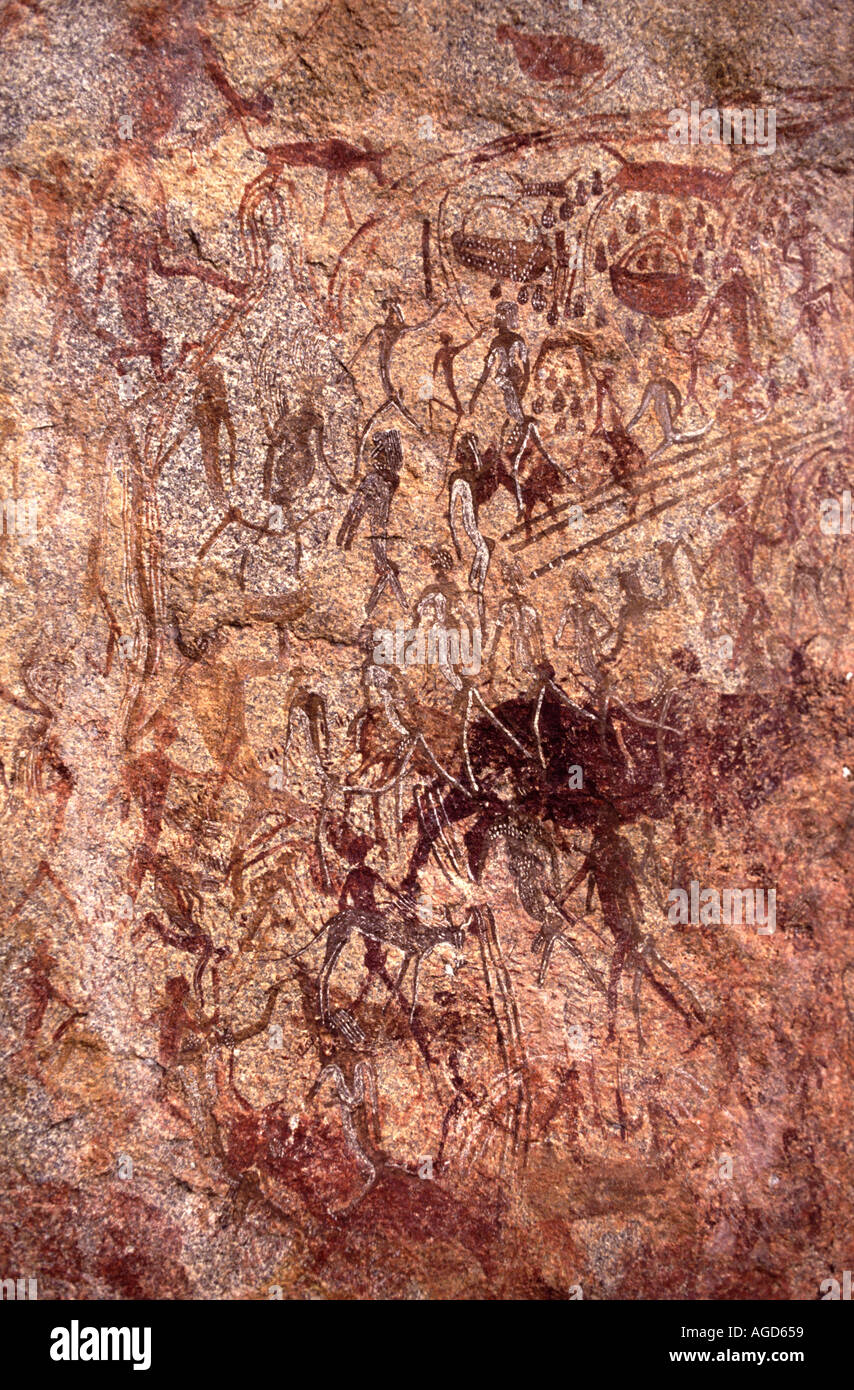 Bushman painting Zimbabwe Stock Photo - Alamy