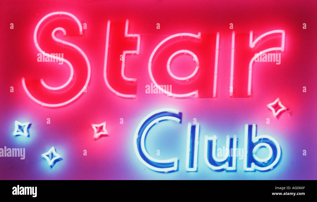 Neon Star Club sign BTN Stock Photo - Alamy