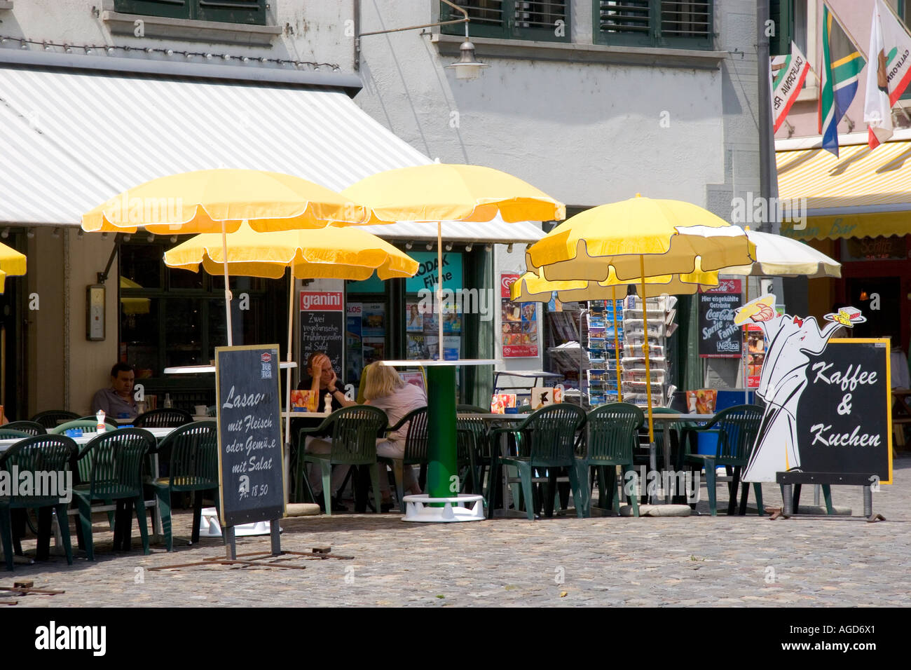 Sidewalk cafe in Zurich, Switzerland Stock Photo - Alamy