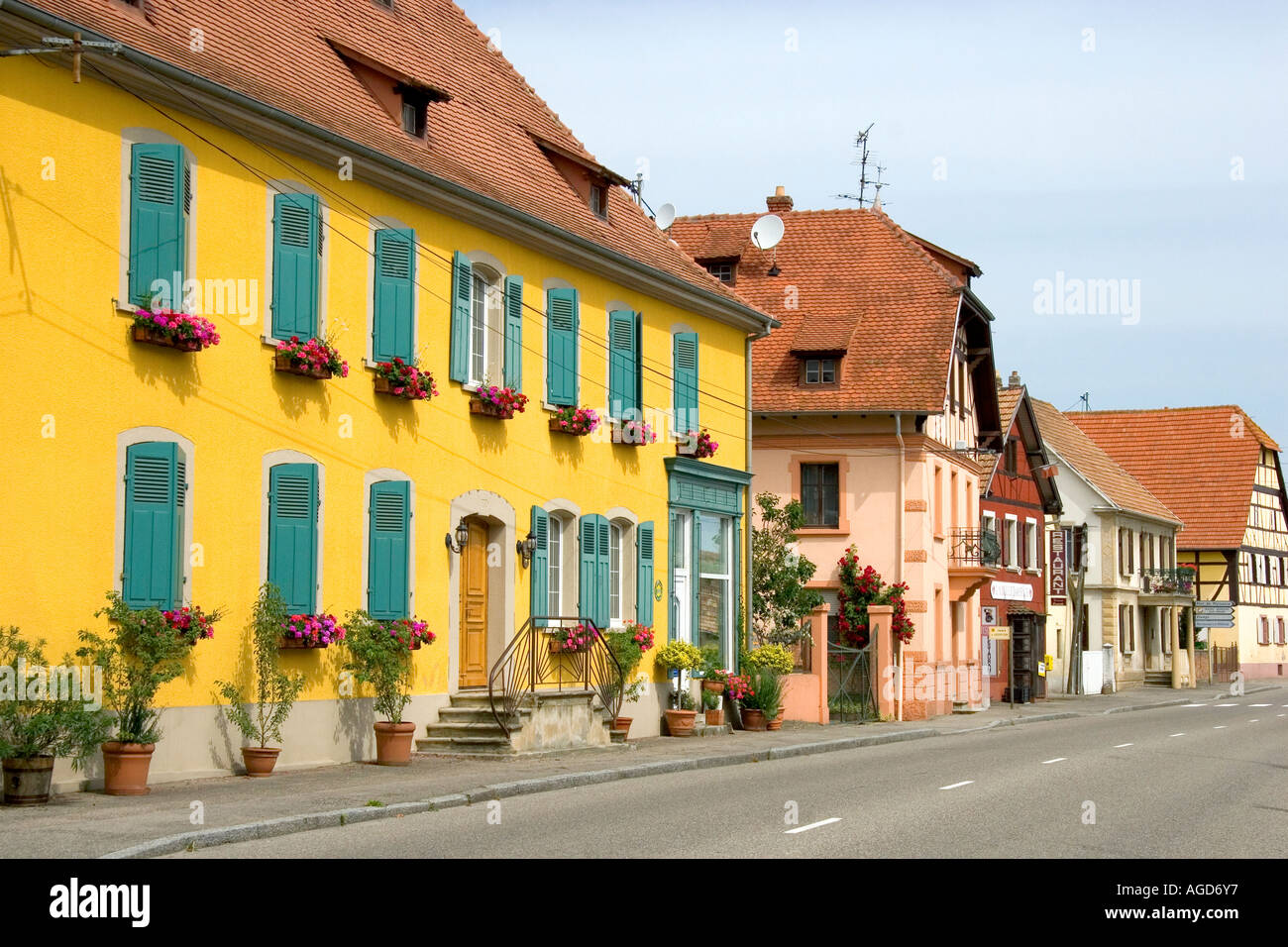 Housing and street scene in Kembs, France Stock Photo - Alamy