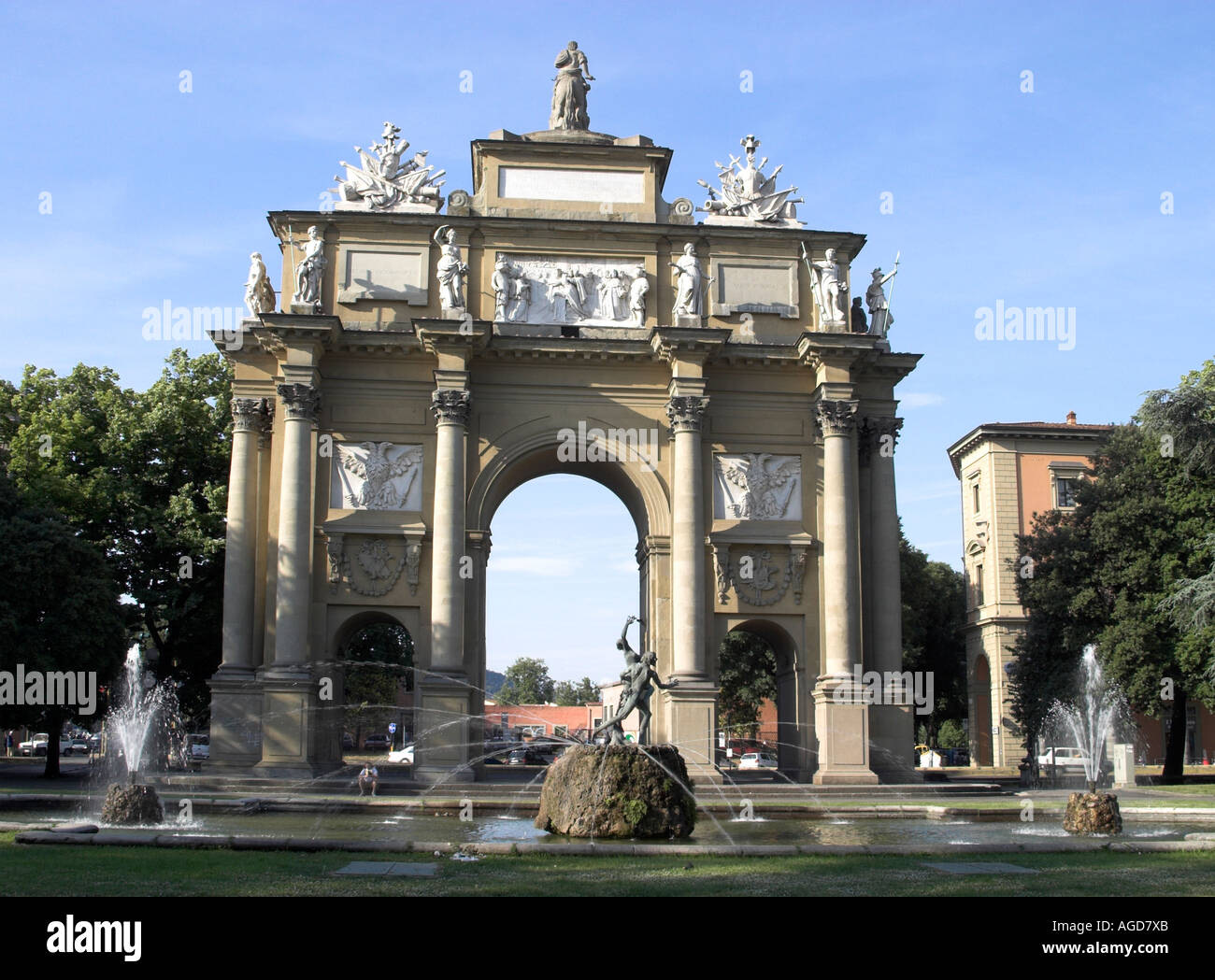 The North gate of the Porta San Gallo and the Piazza Della Liberta ...