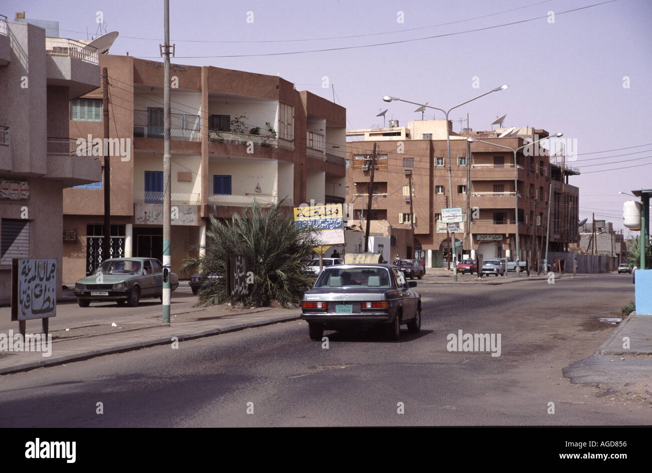 Libya city of Sabah daily life street houses shops Stock Photo - Alamy
