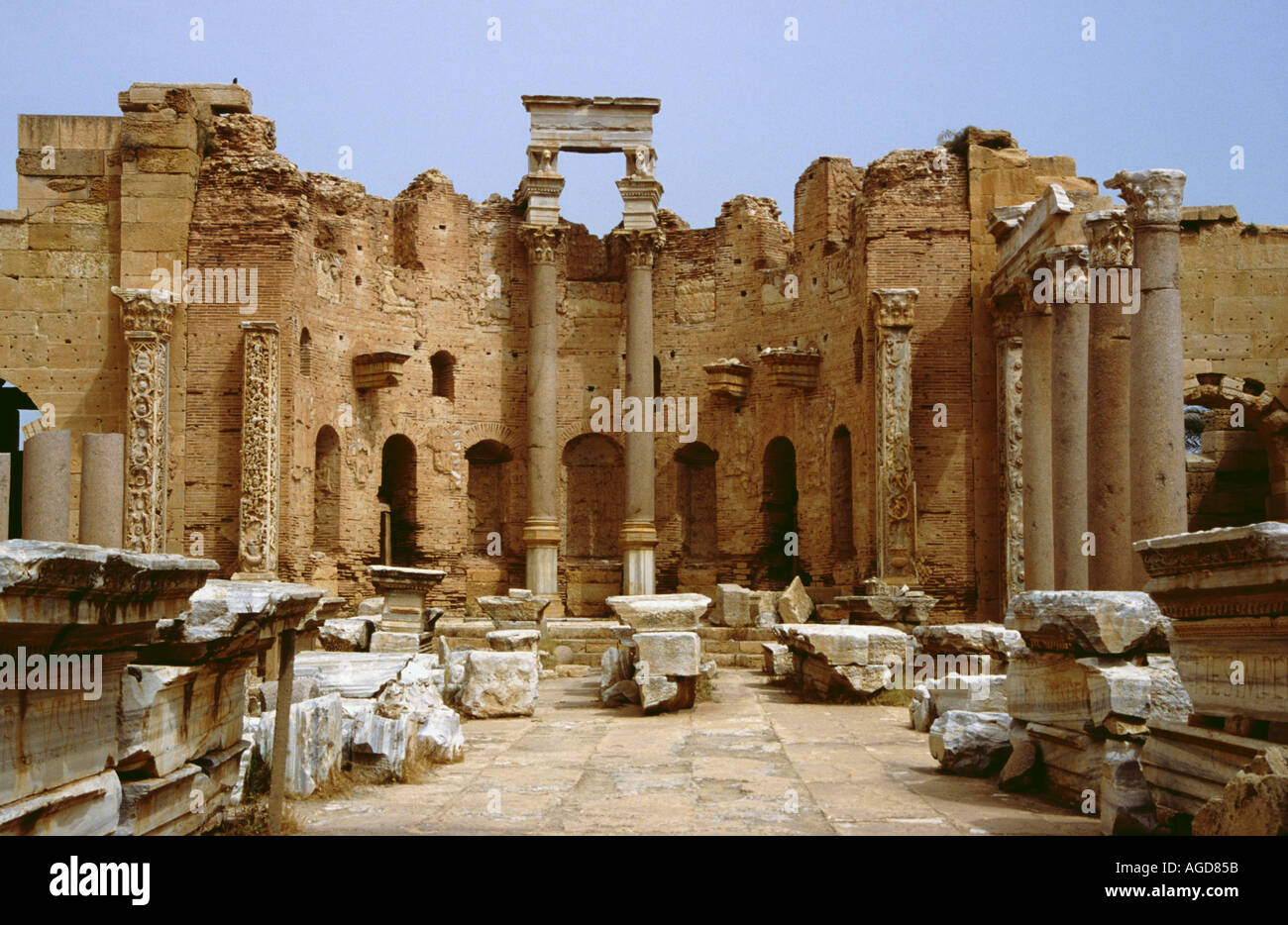 Libya Libyen Leptis Magna archaeological site historical place monument ...