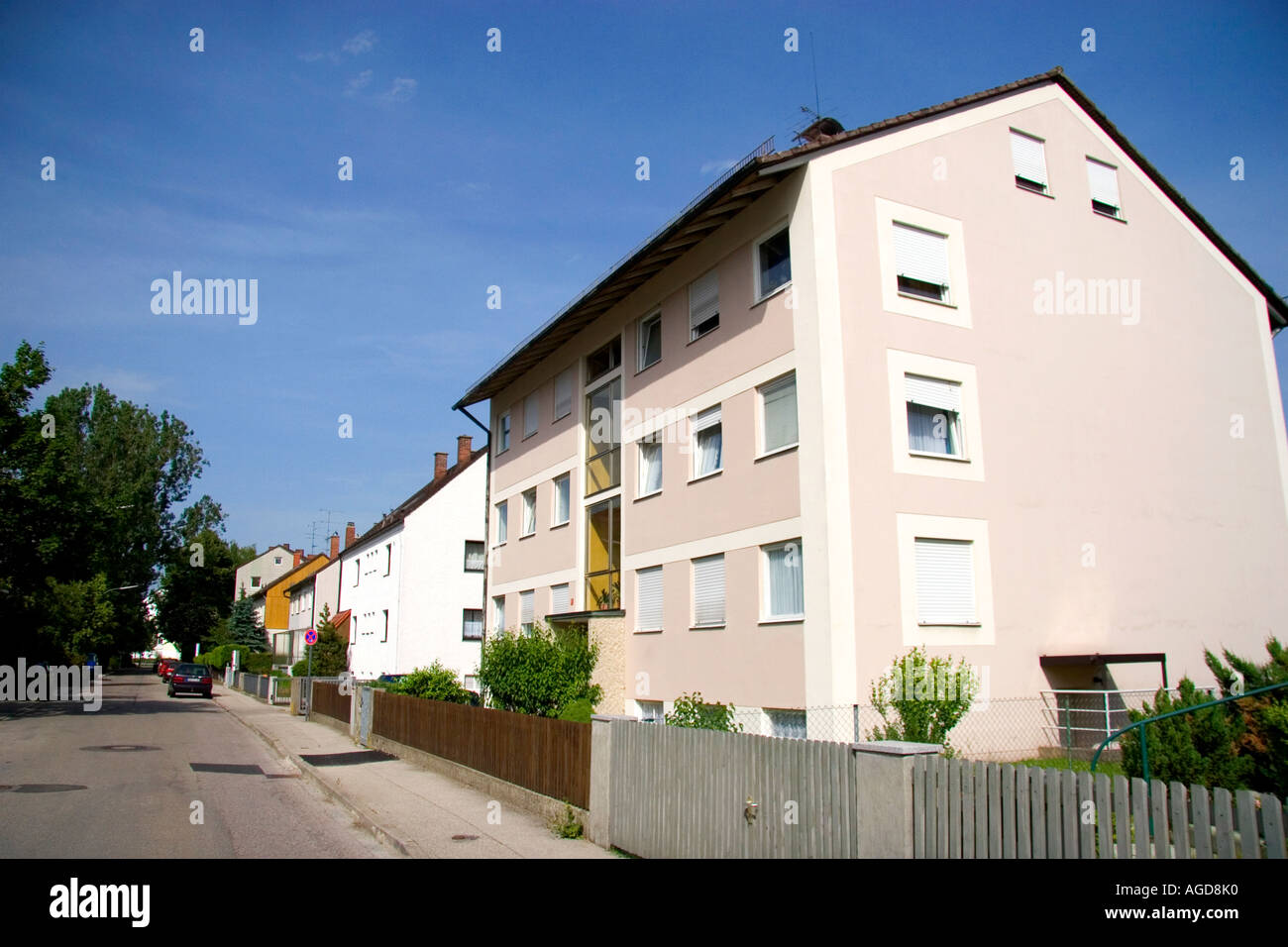 Mid rise housing in Friesing, Germany Stock Photo - Alamy