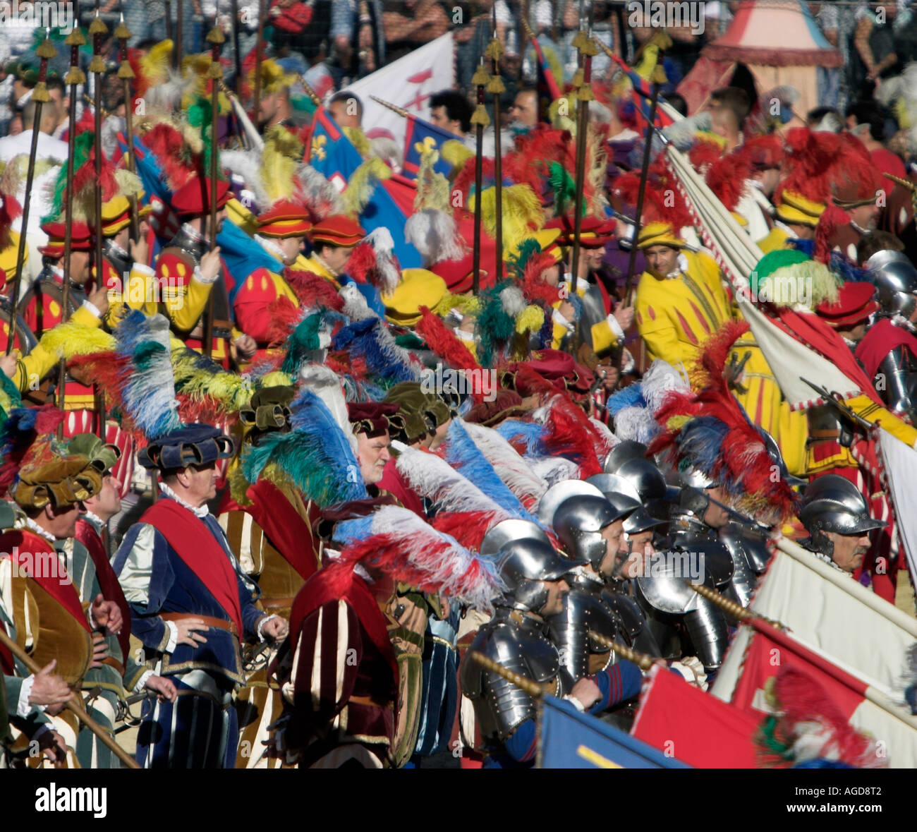 The colourful parade of the Calcio Storico in the Piazza Santa Croce ...