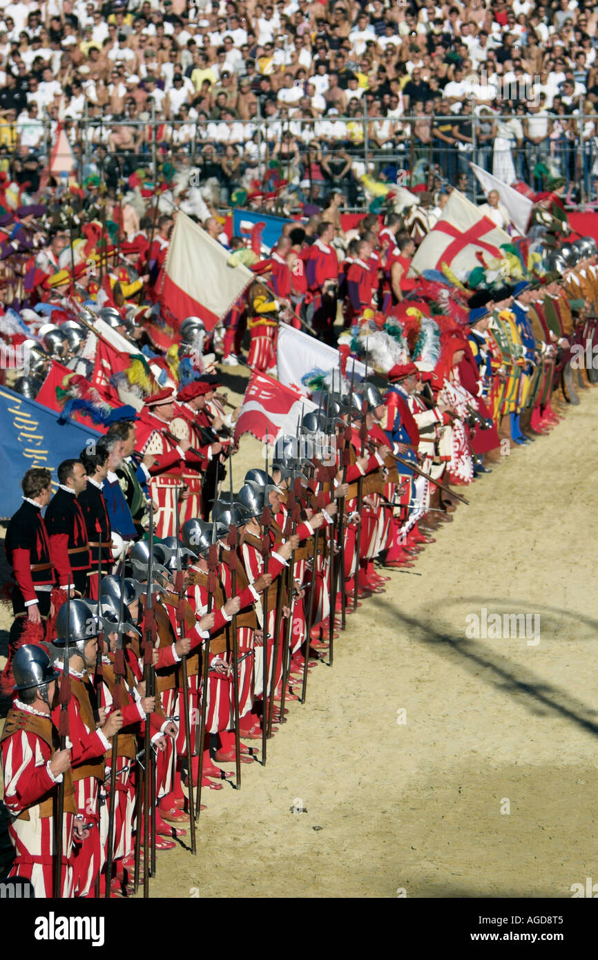 The colourful parade of the Calcio Storico in the Piazza Santa Croce ...
