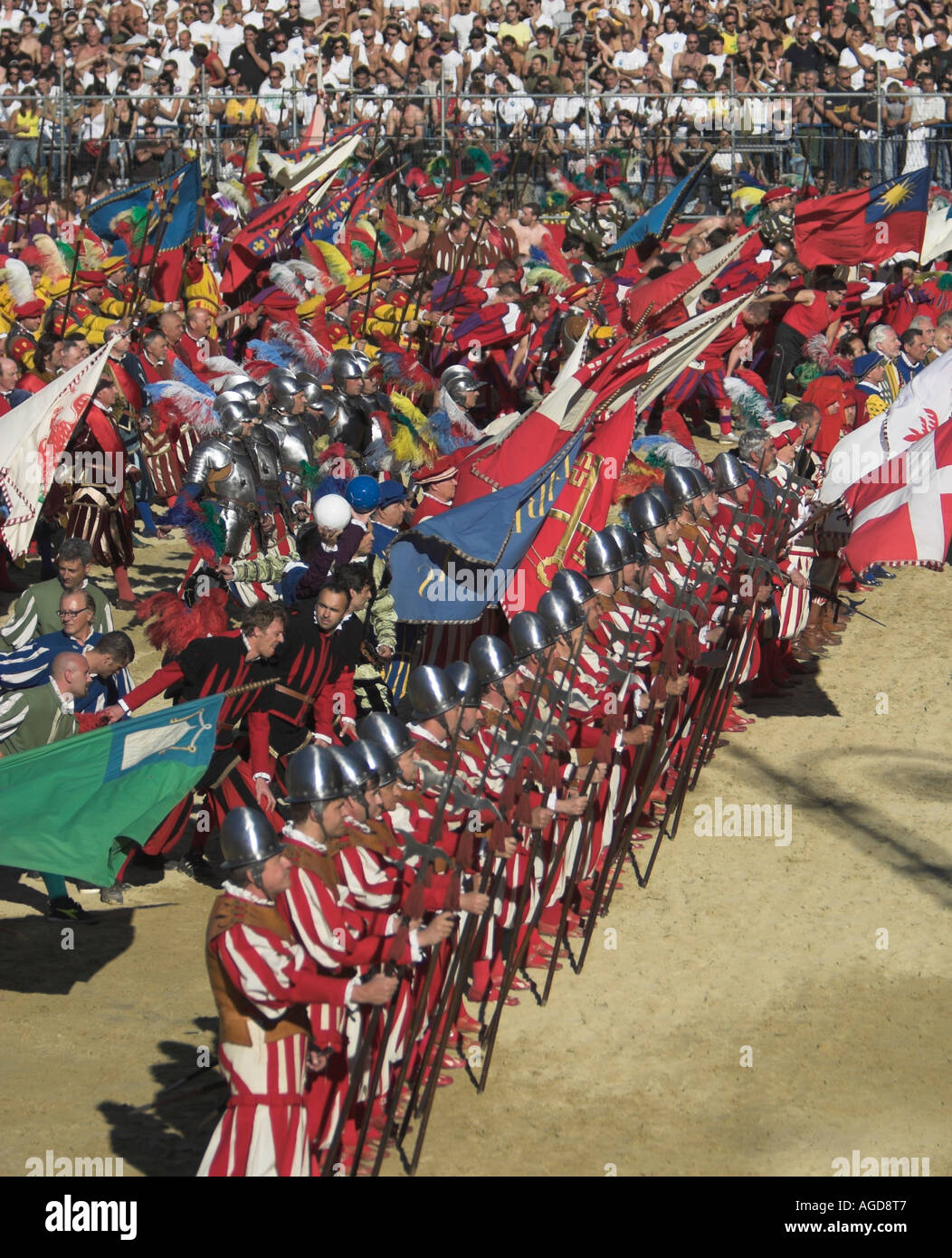 The colourful parade of the Calcio Storico in the Piazza Santa Croce ...