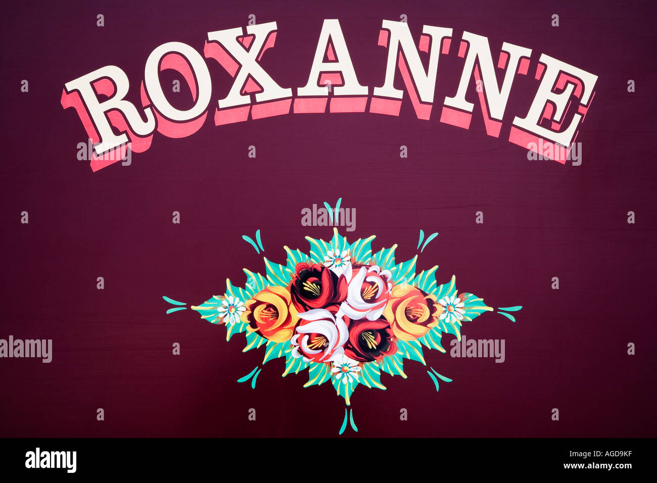 Roxanne Narrowboat Name with Traditional Flower Design Llangollen Canal ...