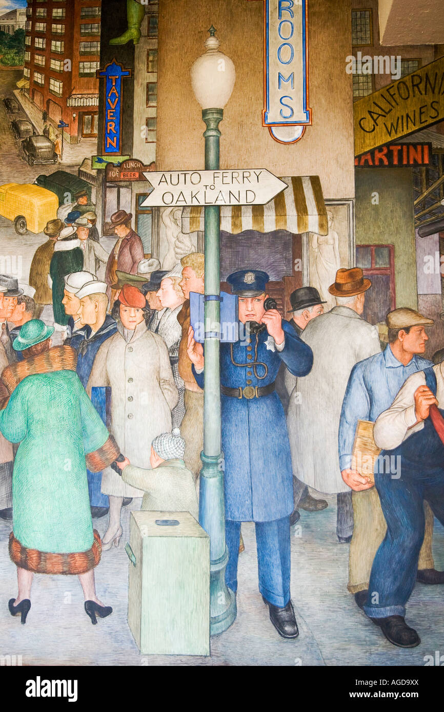 Wpa mural coit tower hi-res stock photography and images - Alamy
