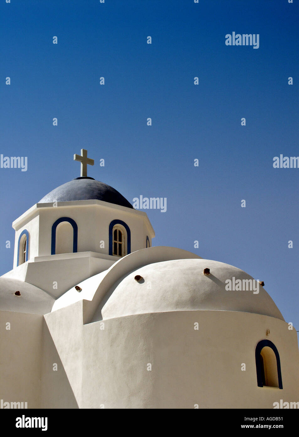 Traditional white and blue Greek church dome detail Aegean architecture ...