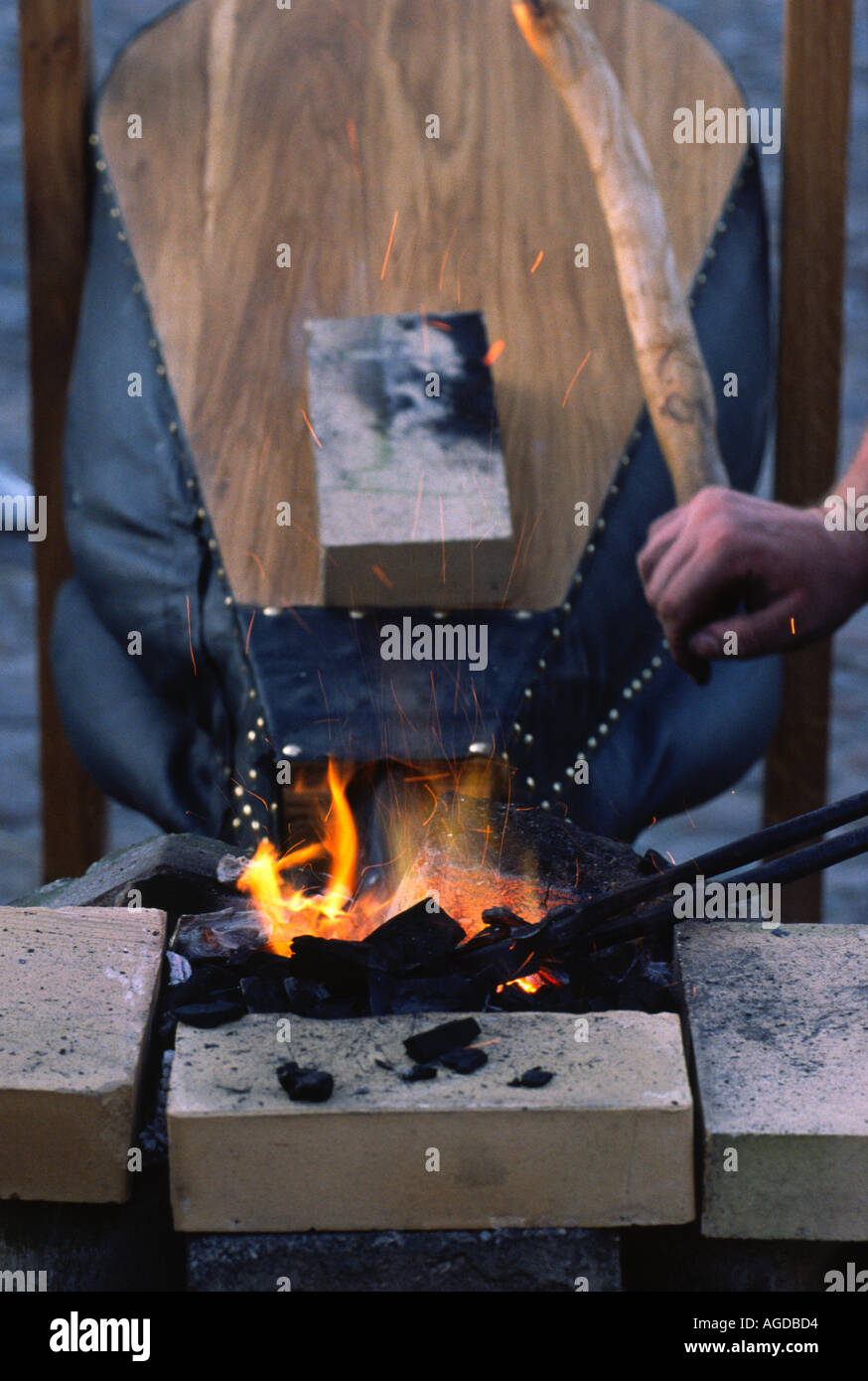 A forge and bellow Stock Photo - Alamy