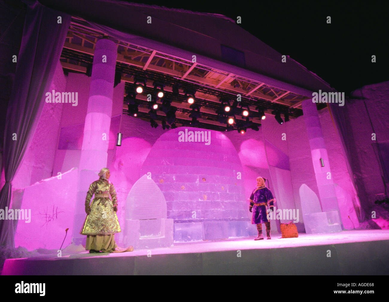Hamlet performance replica of Globe Theatre Ice Hotel Jukkasjarvi ...