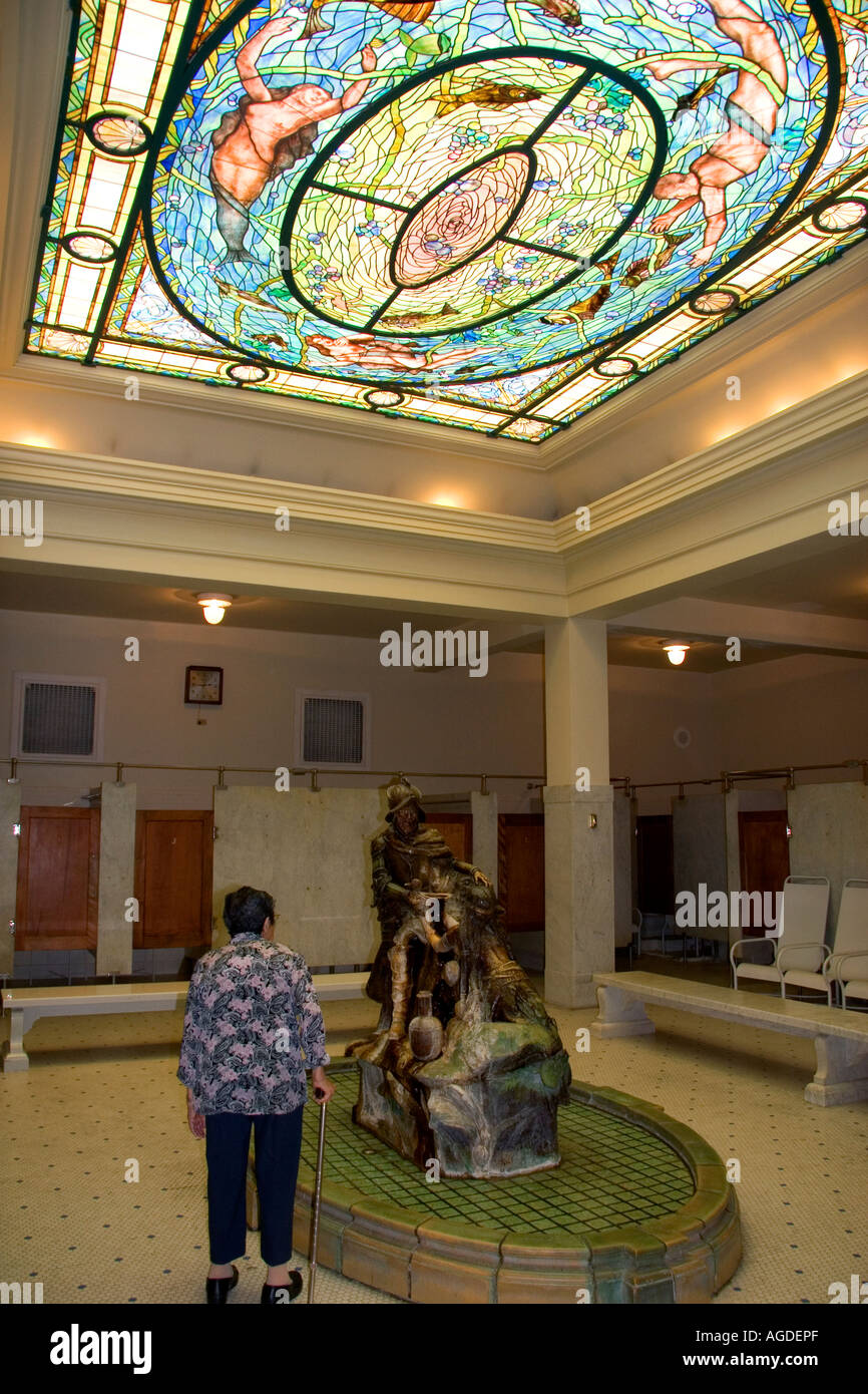 Fordyce historic bath house interior with stained glass ceiling in Hot ...