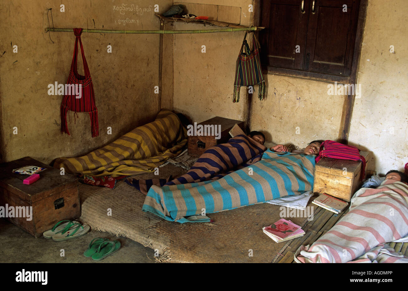 Myanmar, Inle Lake, Children sleeping in orphanage Stock Photo - Alamy