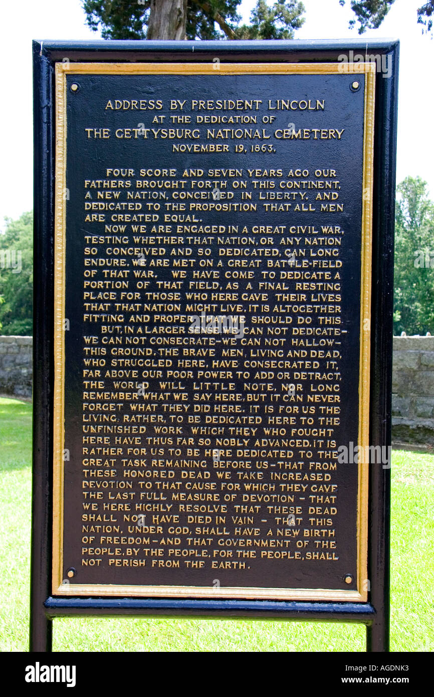 Gettysburg address hi-res stock photography and images - Alamy