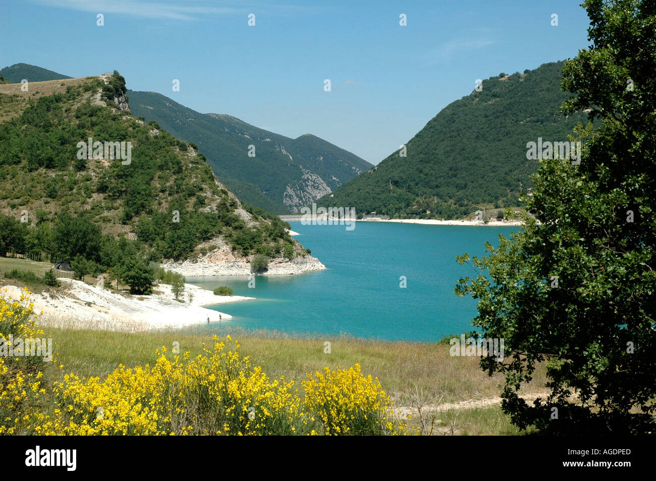 Lake Fiastra in the Sibilini Mountains Italy Stock Photo - Alamy