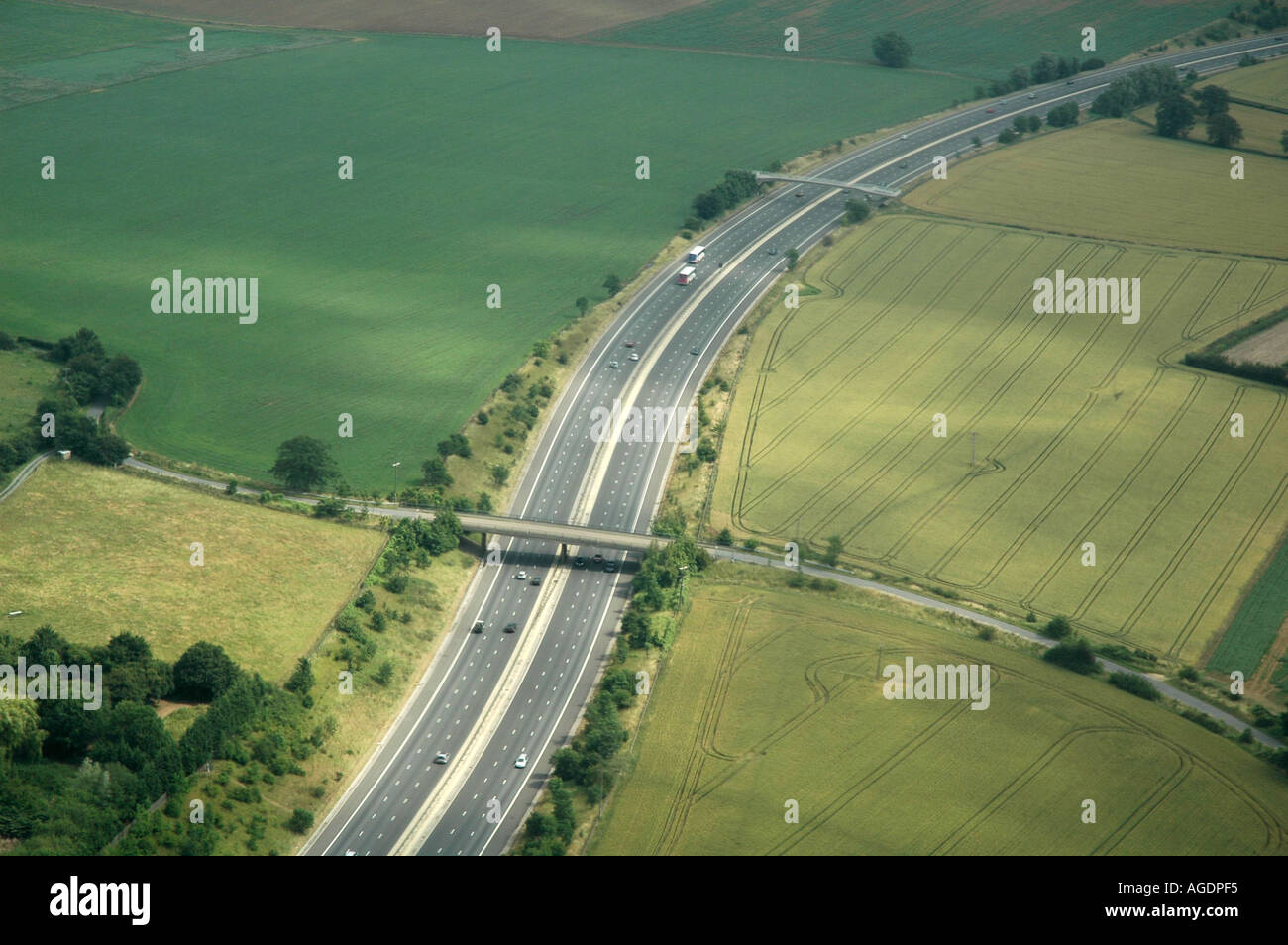 M11 motorway from the air near Stanstead airport England Stock Photo ...