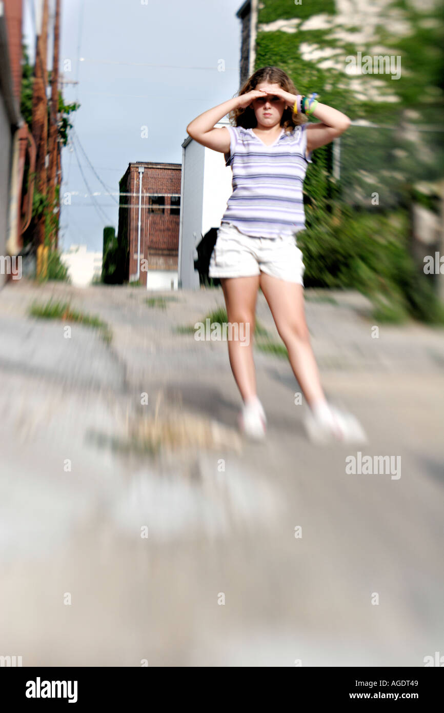 Truant female girl hi-res stock photography and images - Alamy