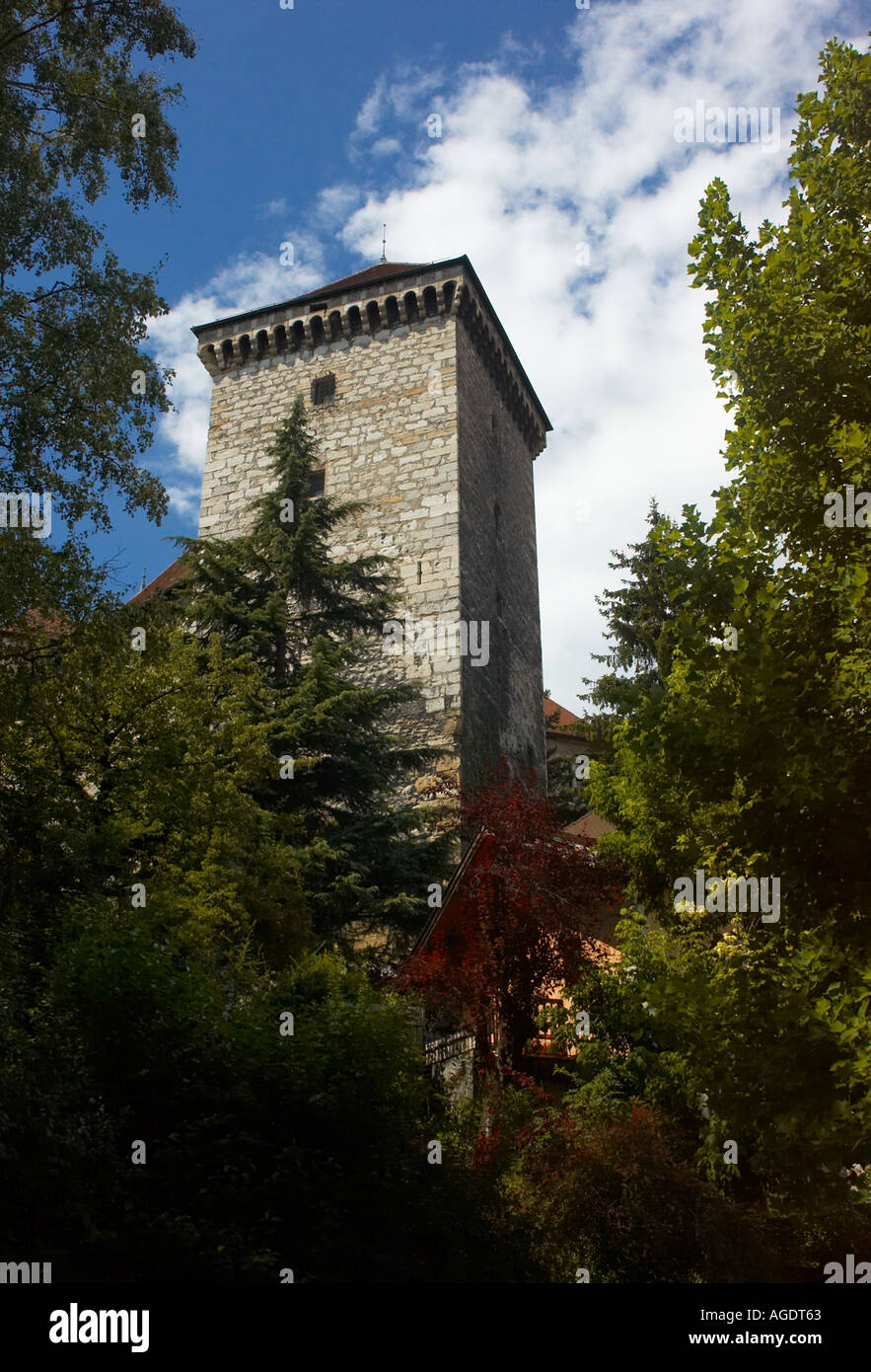 Turret on the Walls of the 15 century castle in Annecy in the Haute ...