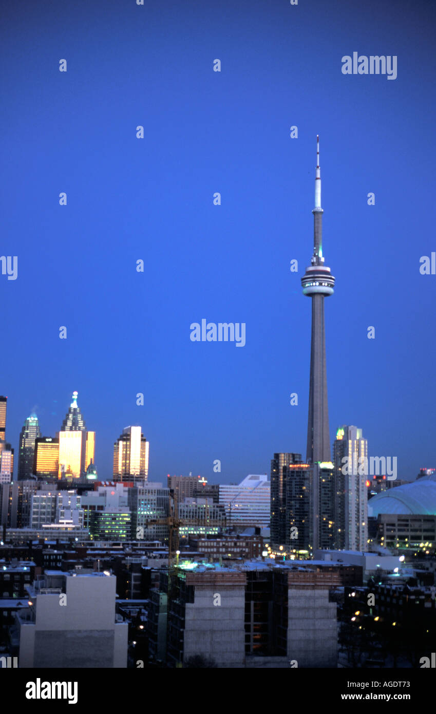 Toronto Ontario financial district Bay Street at night Stock Photo - Alamy