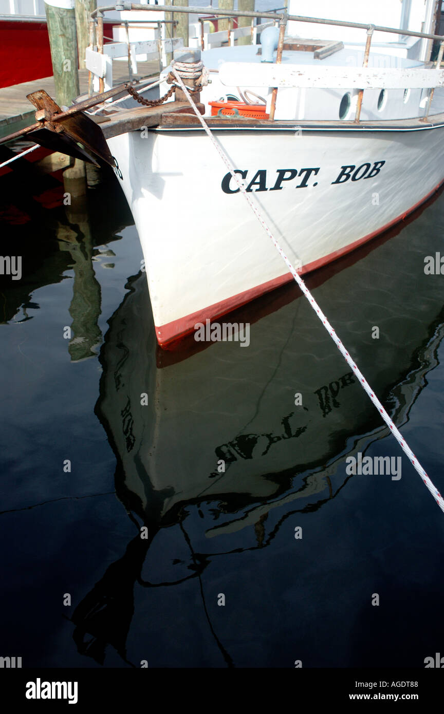 Cape Cod boat ship fishing boat bow captain bob reflection docked ...
