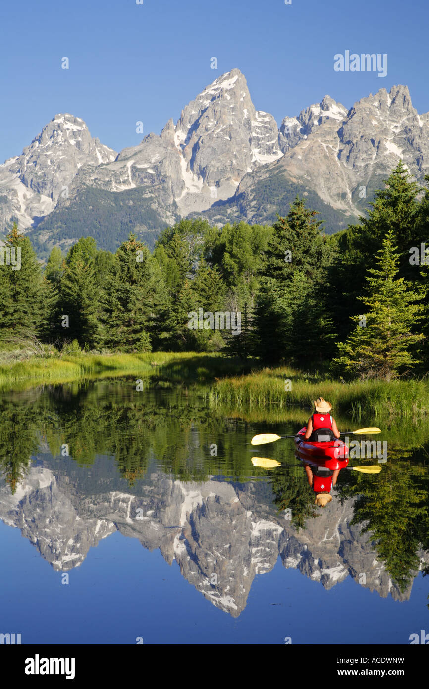 Kayaking in Grand Teton National Park Wyoming model released Stock ...
