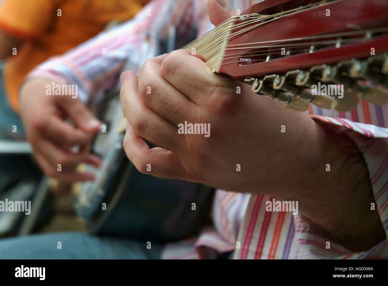 MUSICIAN PLAYING TURKISH INSTRUMENT CALLED CUMBUS WHICH MEANS FUN Stock ...