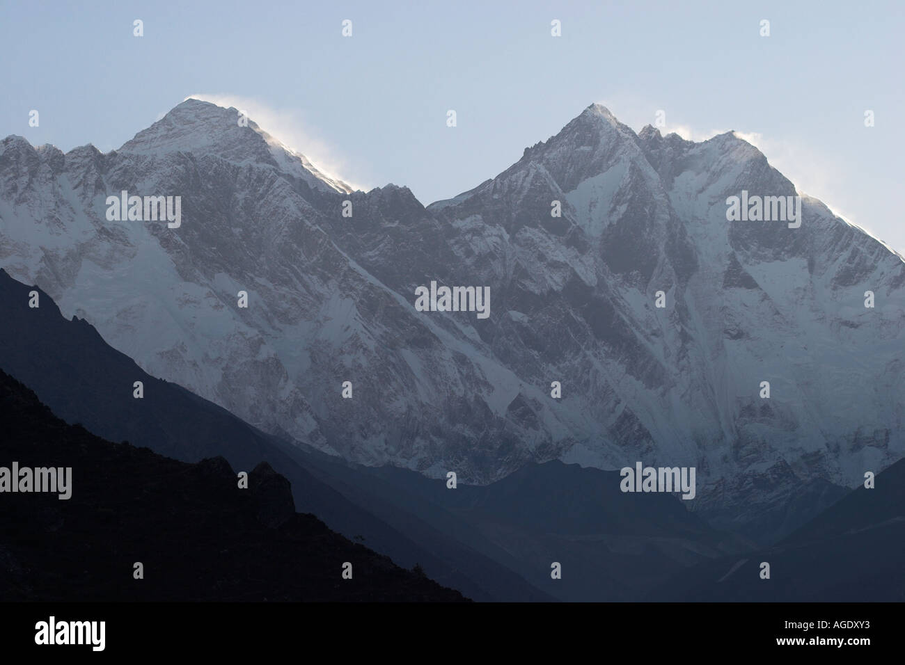 Everest and Lhotse Nepal Stock Photo - Alamy