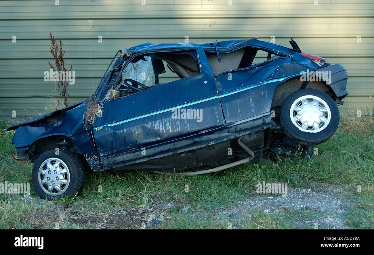 Car after rollover hi-res stock photography and images - Alamy
