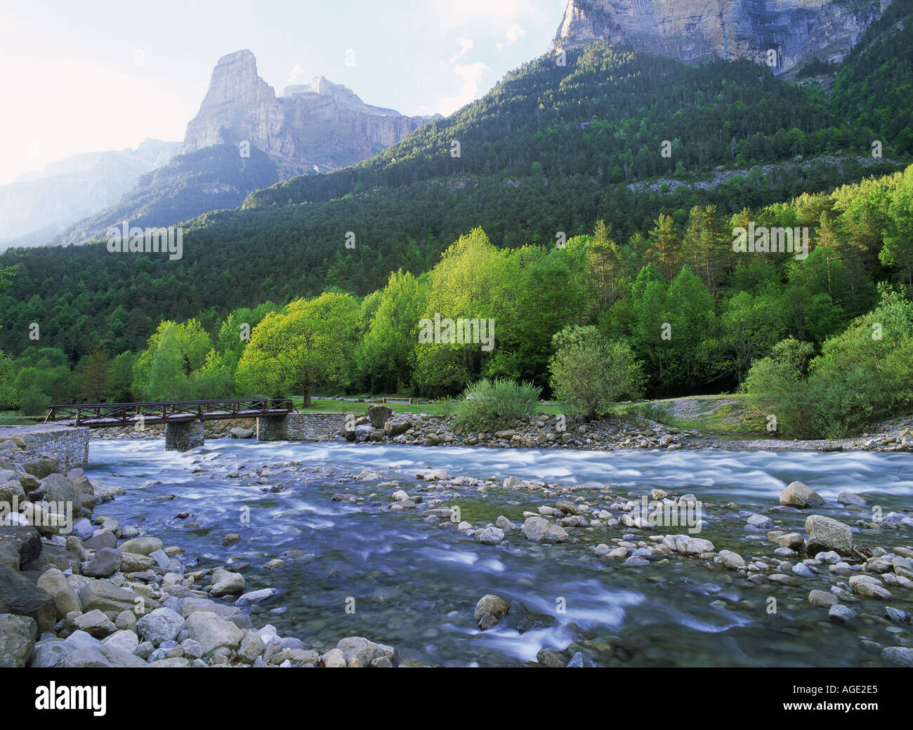 Ara River Valley at Ordesa National Park in Huesca Province Spain Stock ...